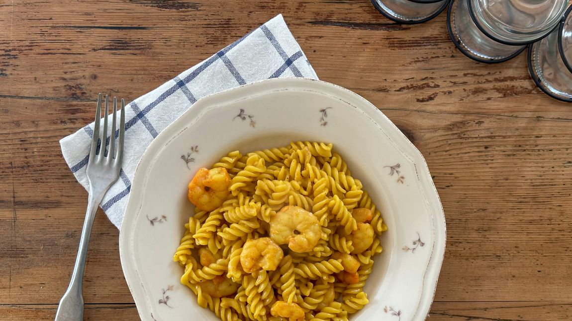 Ricetta Pasta gamberi e curry - Agrodolce