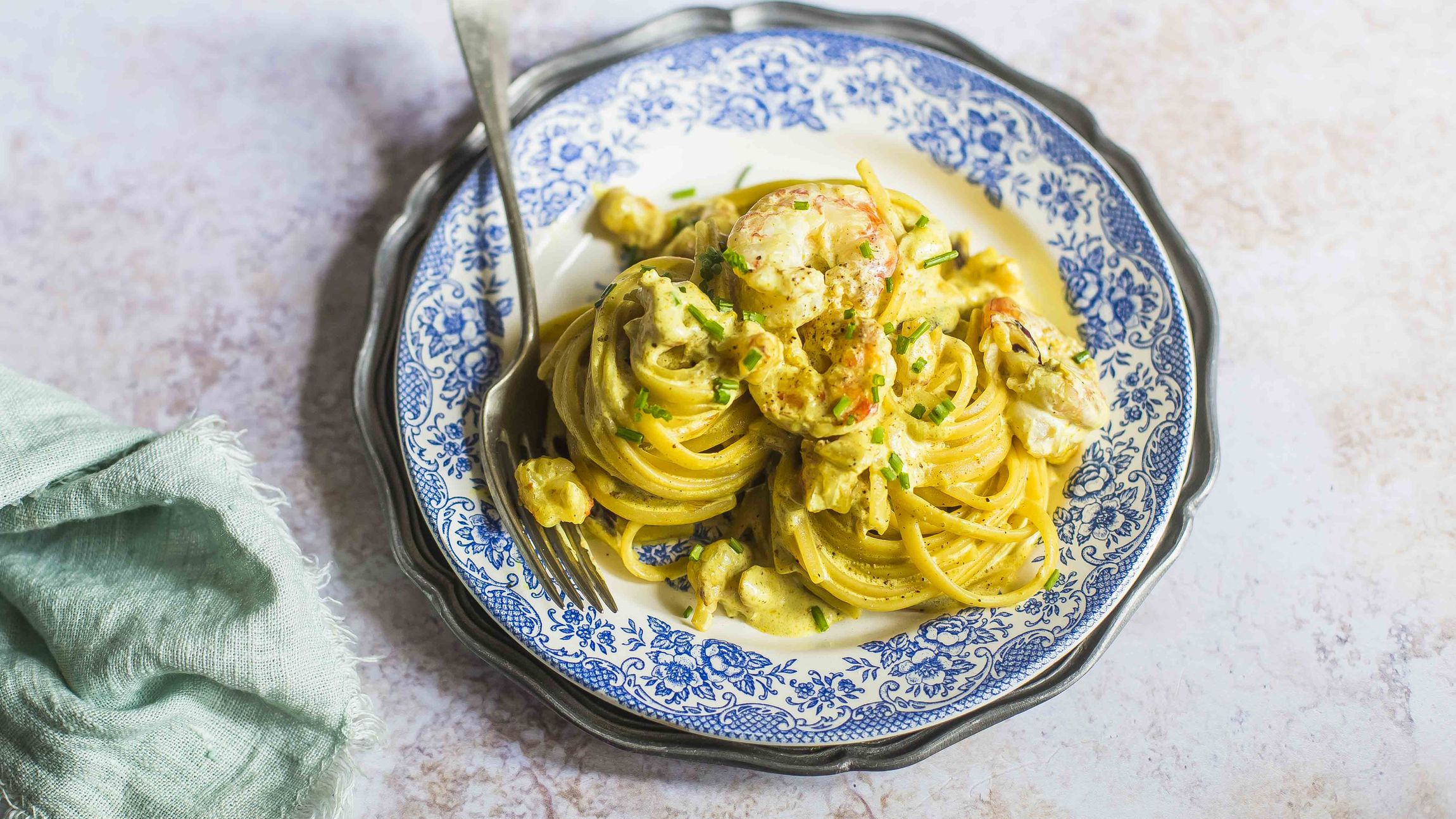 Pasta gamberi e curcuma Ricetta- Agrodolce